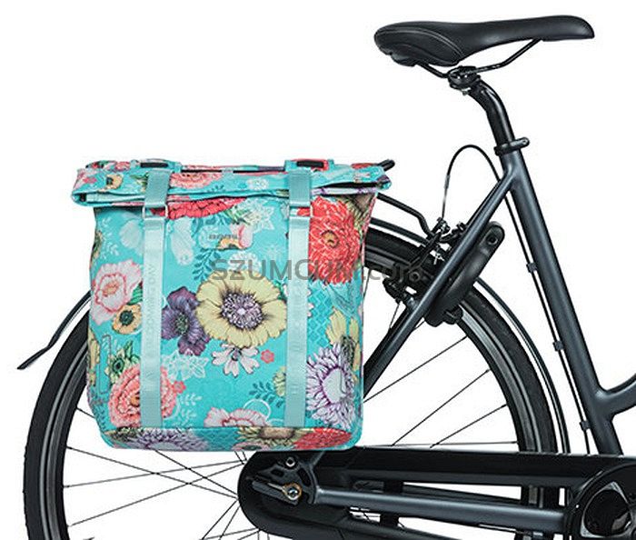 Sakwa, torba Basil BLOOM FIELD DOUBLE BAG, 28-35L, mocowanie na paski lub MIK system - sky blue